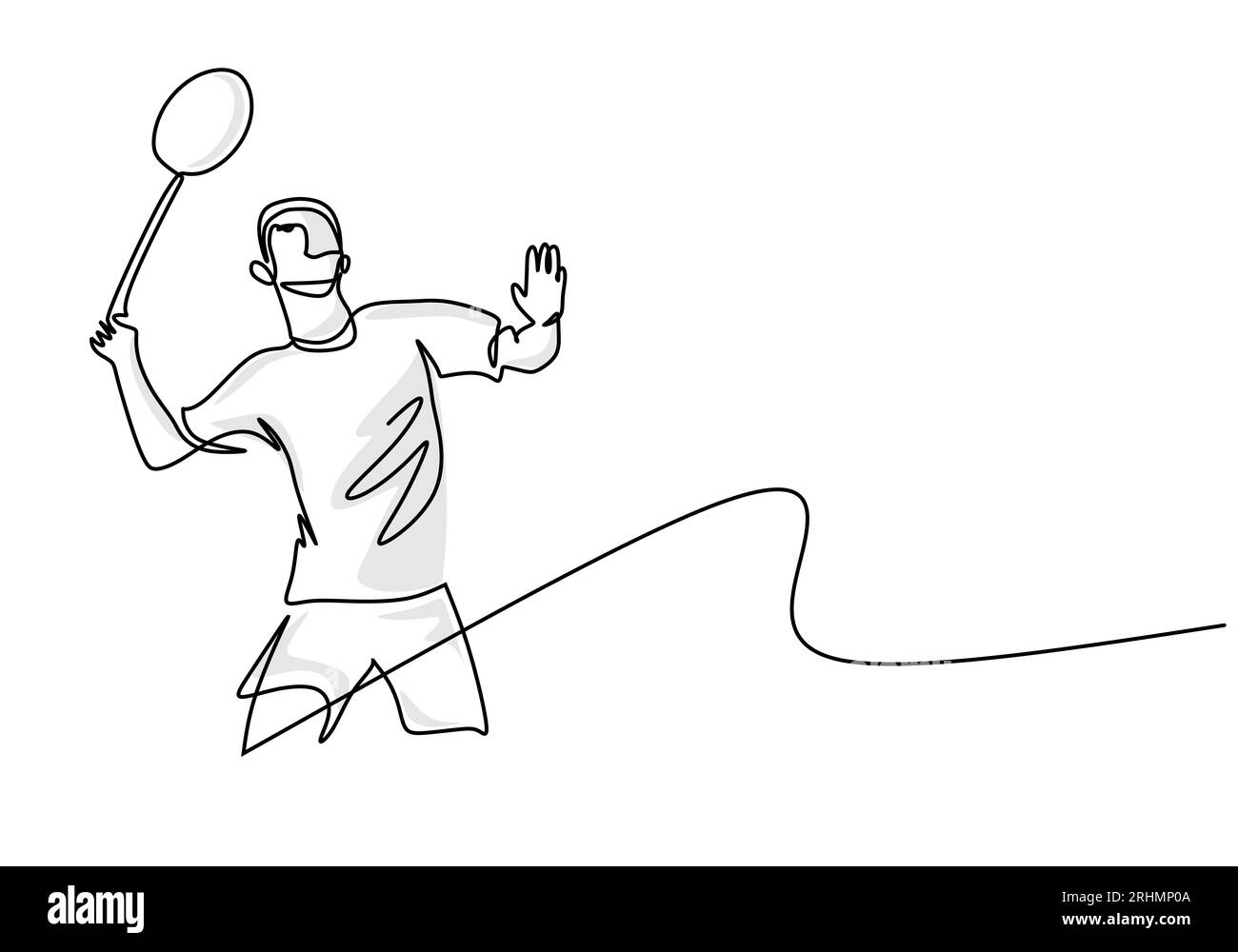 Badminton Player Minimalist one single line drawing Vector Illustration ...