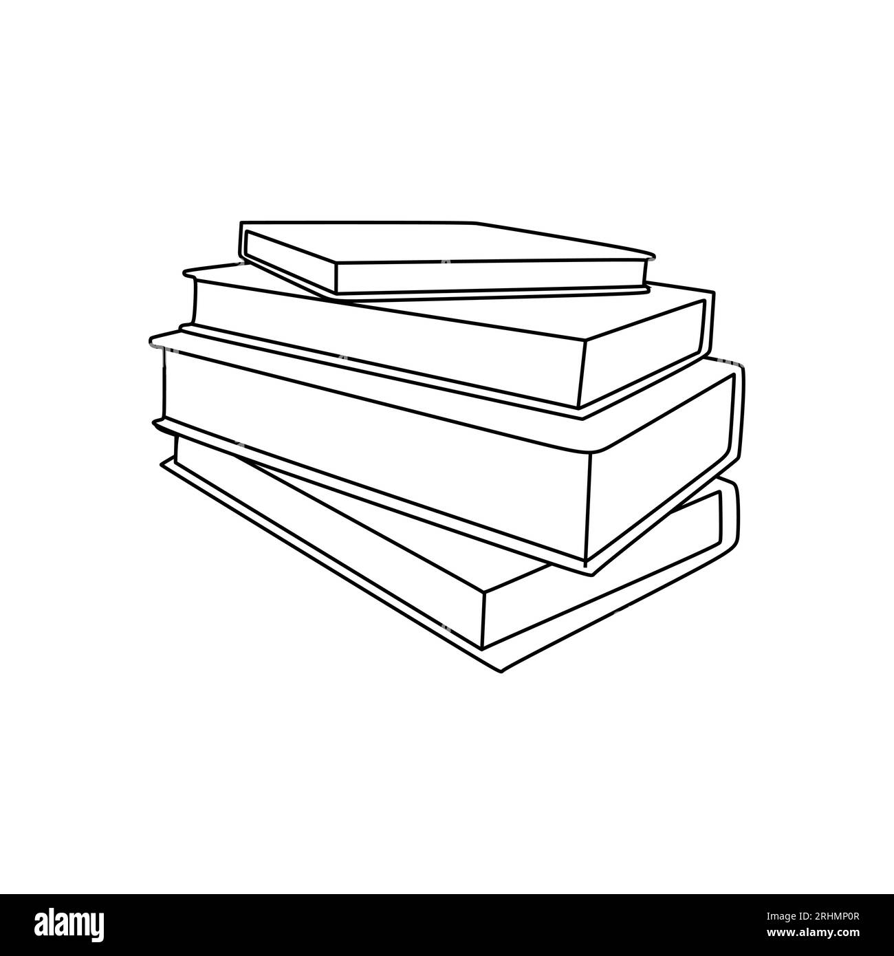 stack of books line art for literacy day international celebration ...