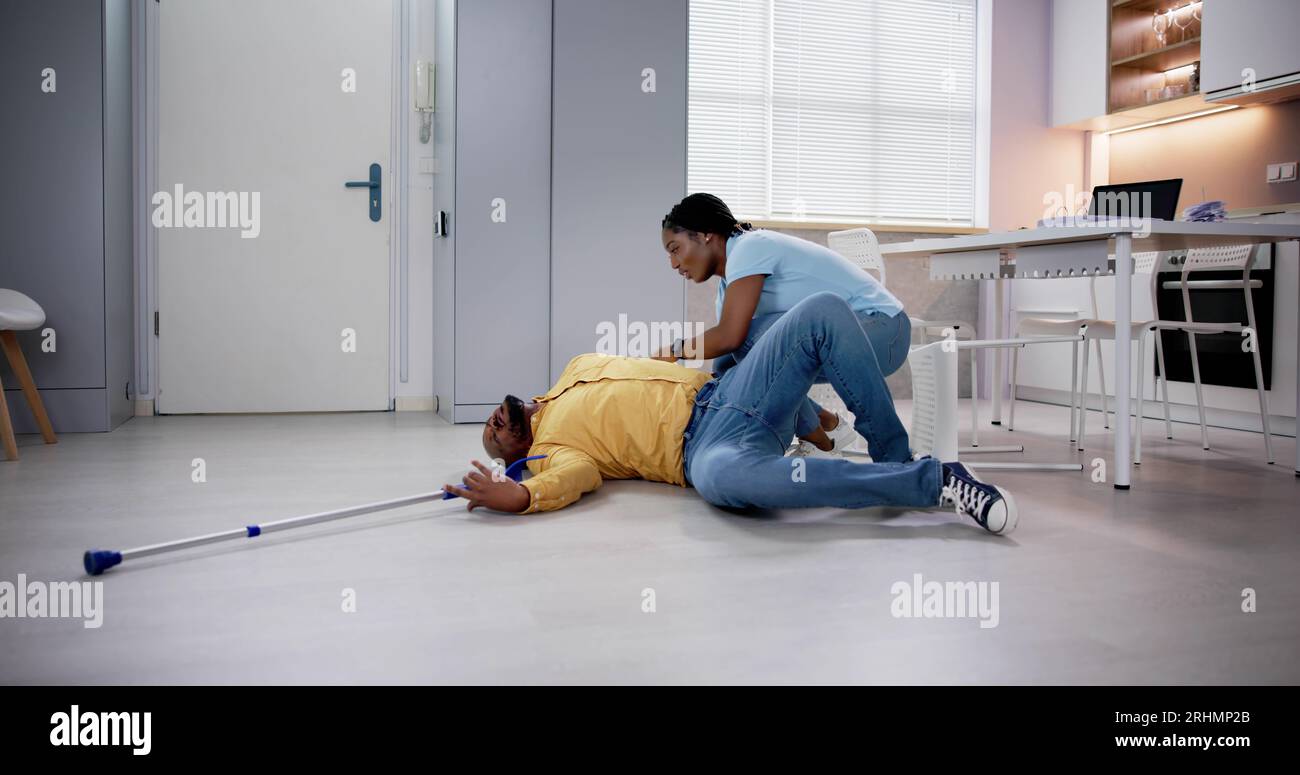 Elder Senior Man Slip And Fall Risk Stock Photo - Alamy