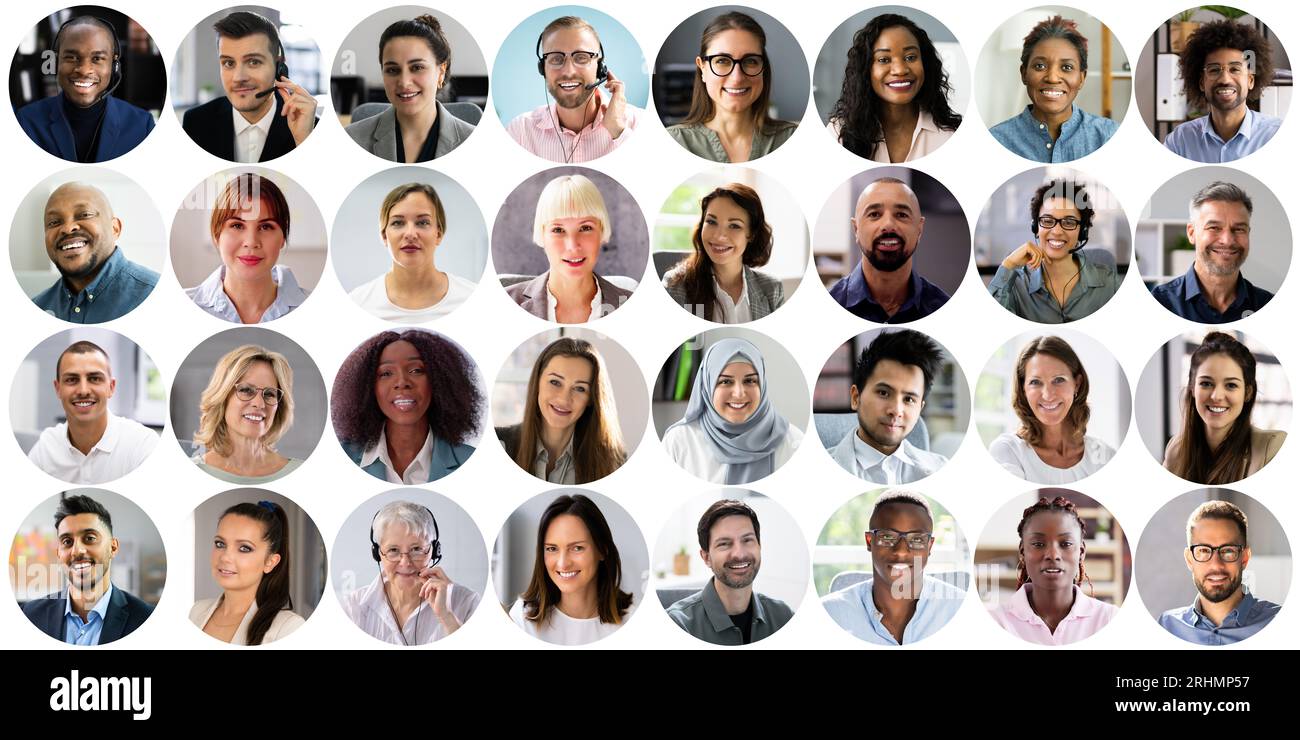 People Face Headshot Collage. Diverse Avatar Portraits Stock Photo - Alamy