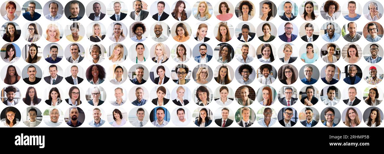 People Face Headshot Collage. Diverse Avatar Portraits Stock Photo - Alamy