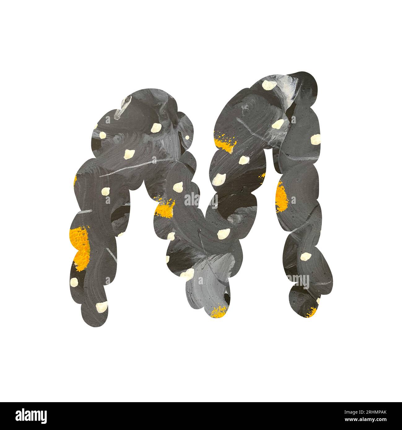Alphabet letter M textured grey yellow paper Stock Photo - Alamy