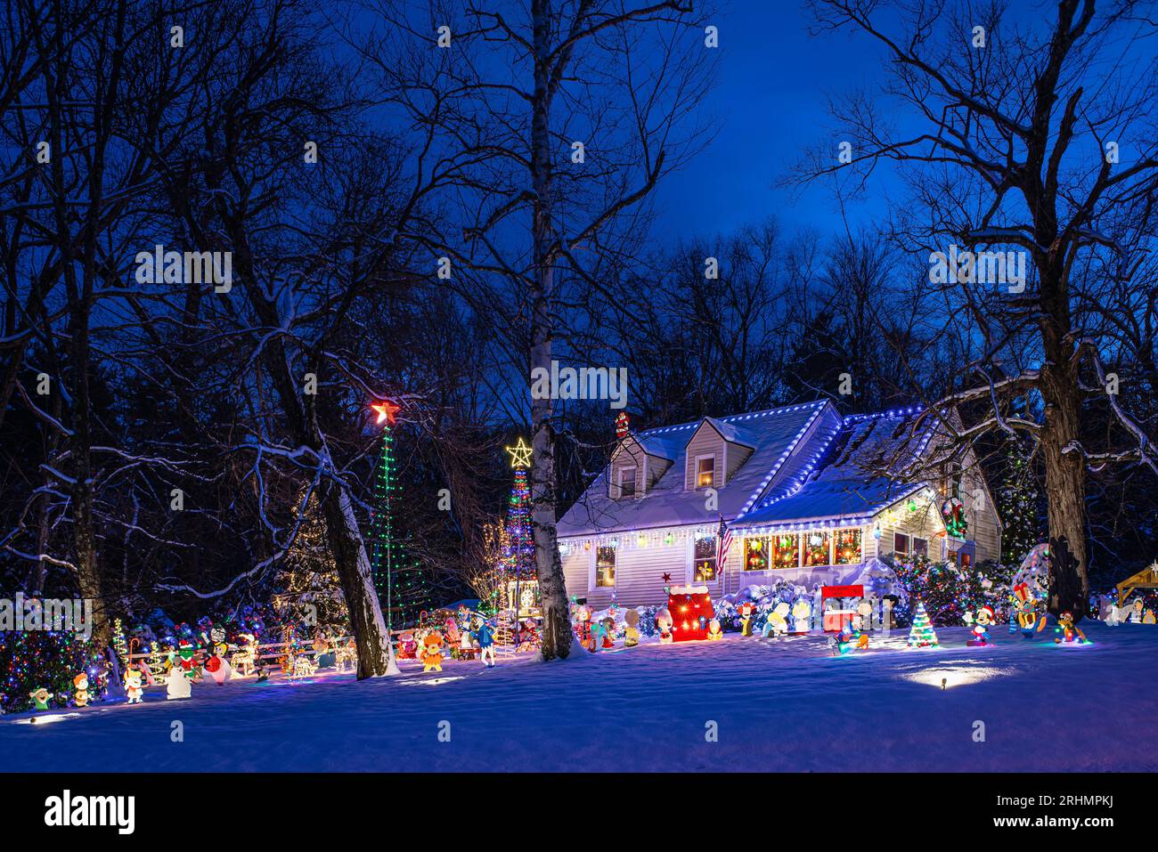 Christmas Lights Granby, Connecticut, USA Stock Photo - Alamy