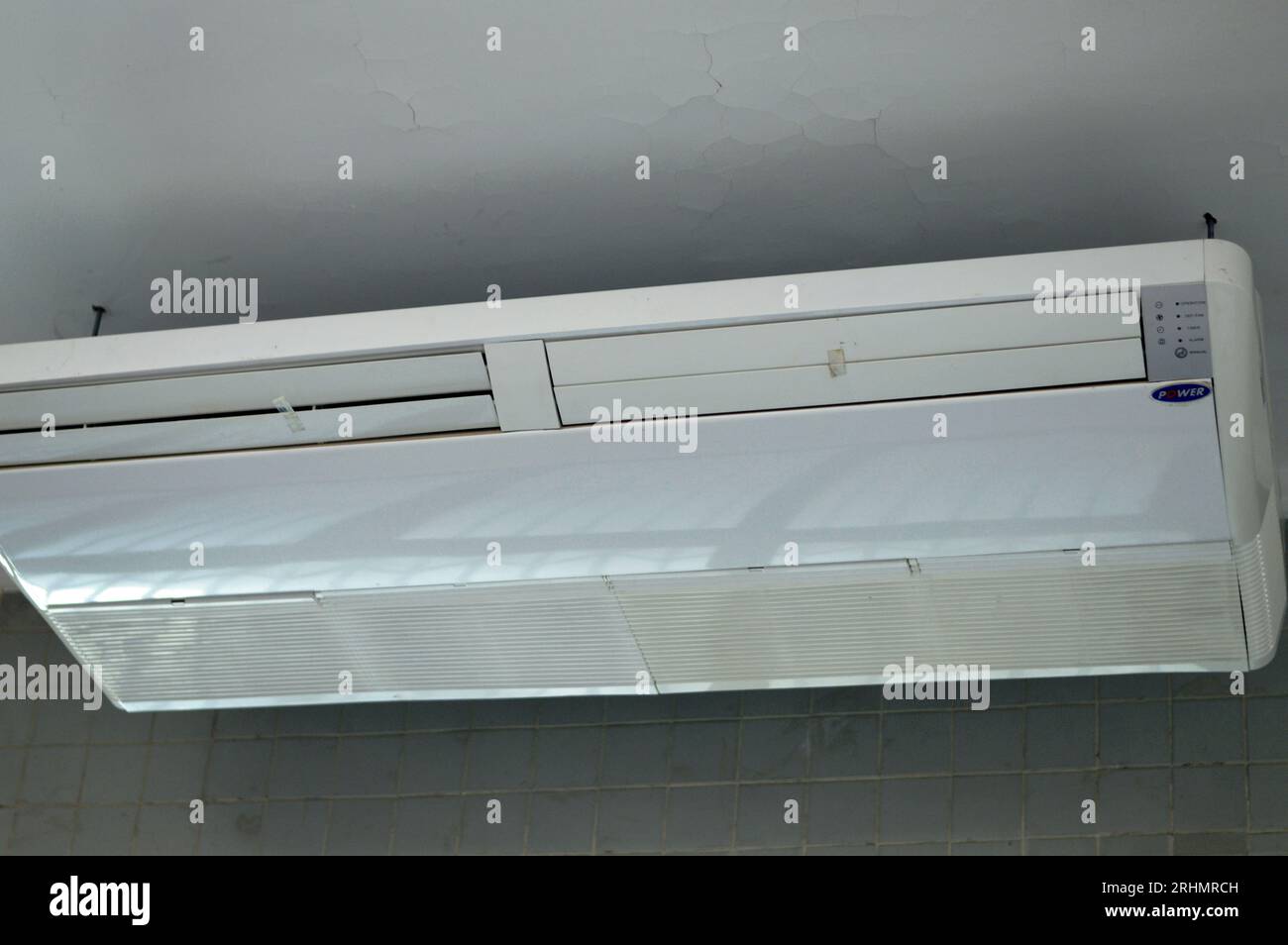 Cairo, Egypt, August 9 2023: Power air conditioner fan for cooling and ventilation of the room ...