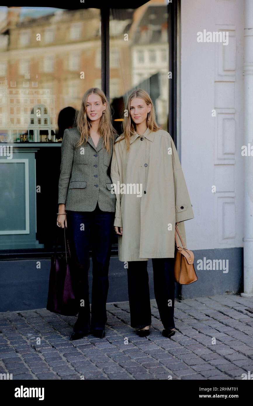 Copenhagen, Denmark. 10th Aug, 2023. Street style, Amalie and Cecilie ...