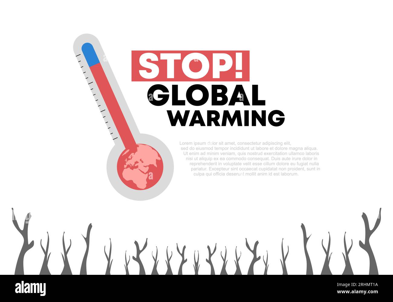Stop global warming background banner poster for green earth climate ...