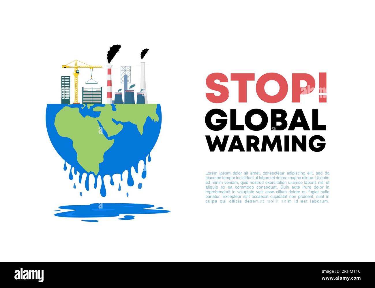 Stop global warming background banner poster for green earth climate ...