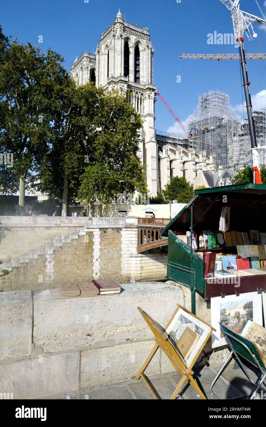 Paris, France, on August 17, 2023. The open-air booksellers who line ...