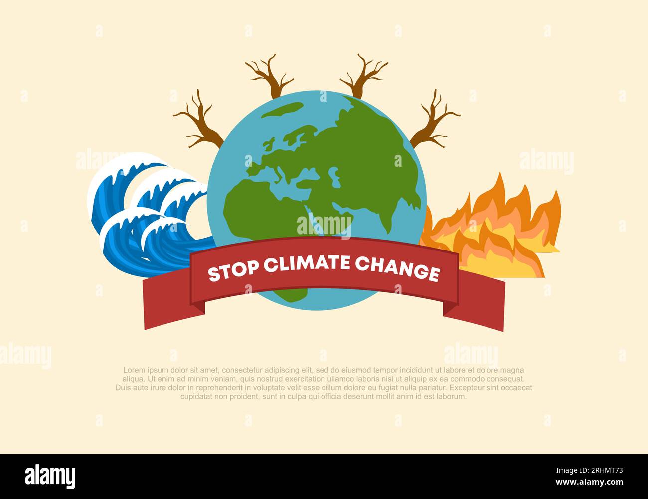 Climate change and saving the planet poster background. World ...