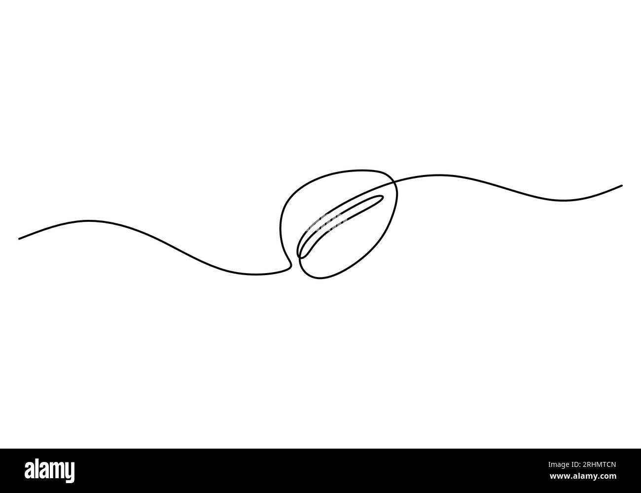 Continuous one single line of coffee bean isolated on white background ...