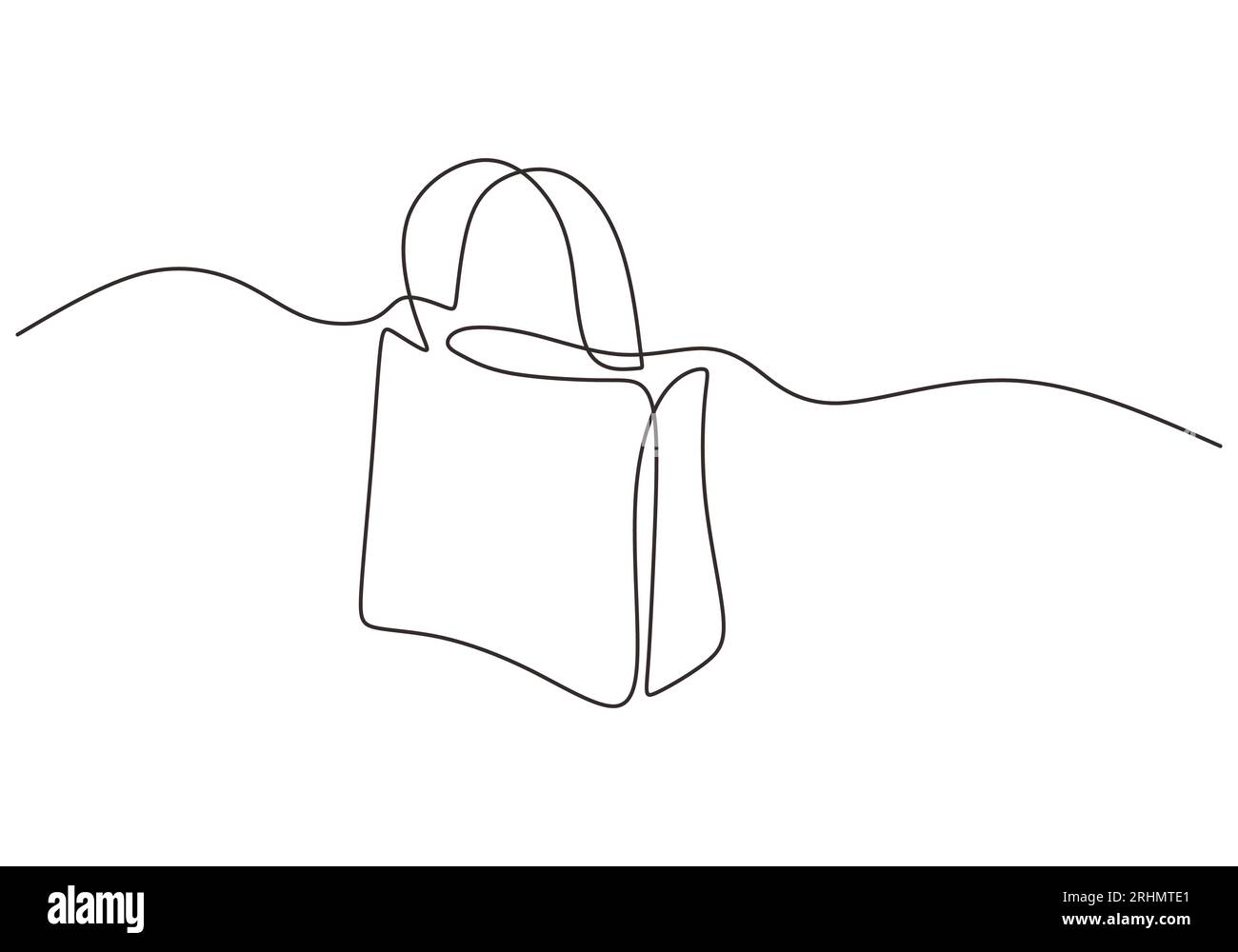 One continuous single line of woman fashion bag for traveling or ...