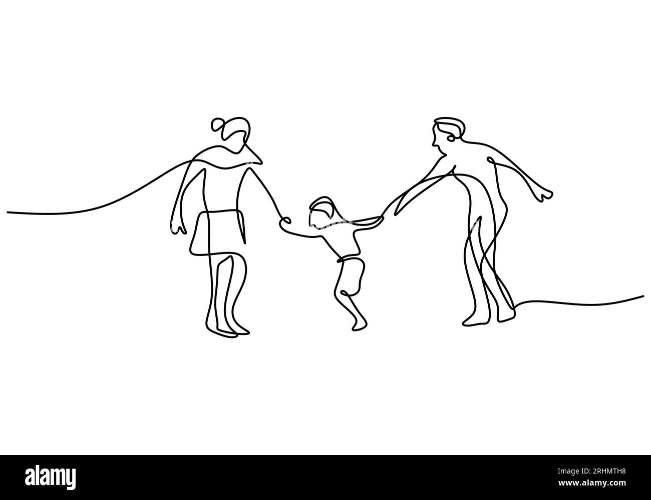 Mom dad daughter line Cut Out Stock Images & Pictures - Alamy