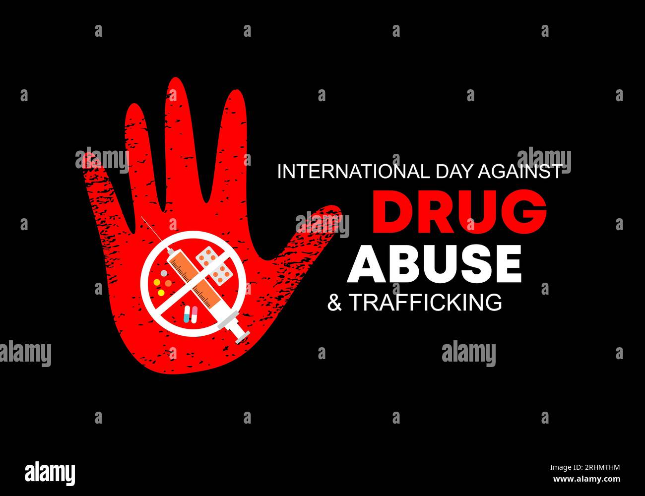 Background poster or banner for International Day against Drug Abuse ...