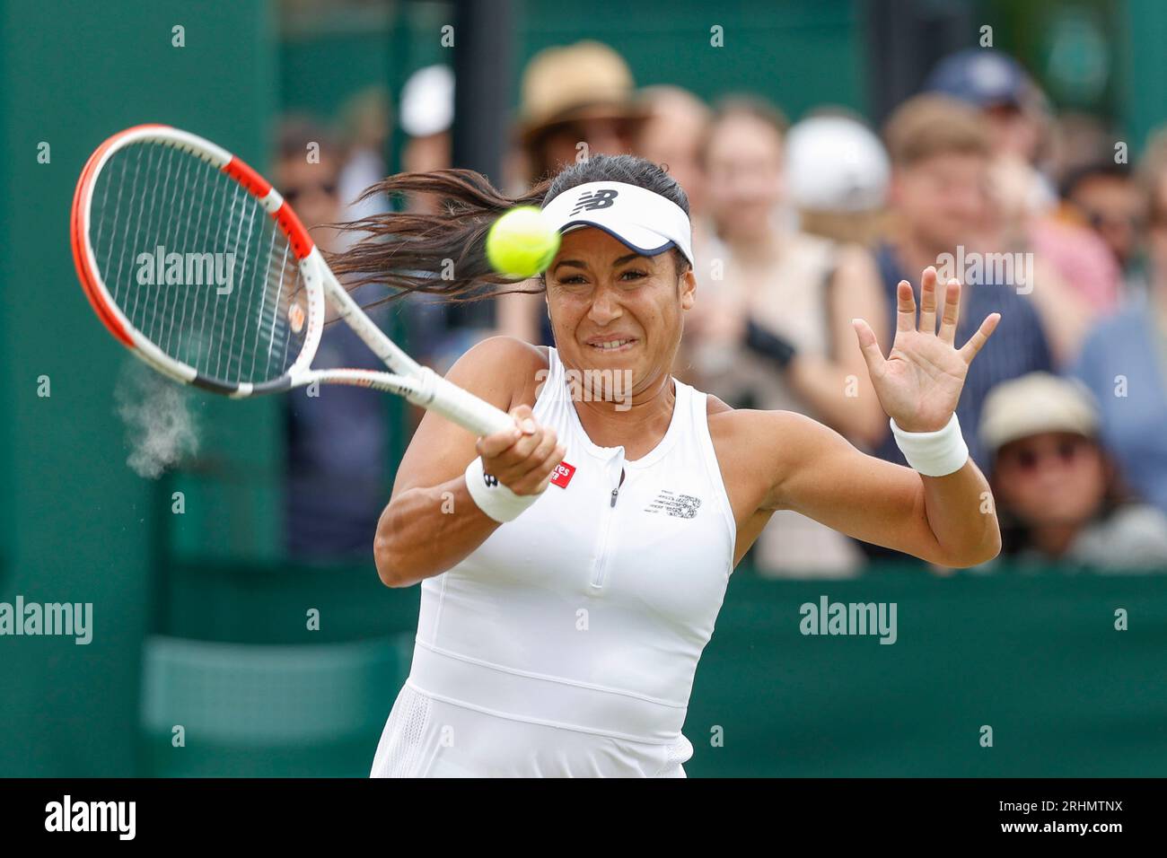 Tennis player Heather Watson (GBR) in action at the 2023 Wimbledon ...