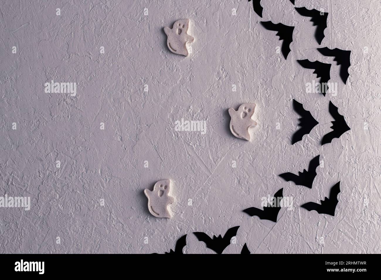 Halloween concept with ghosts and bats Stock Photo - Alamy