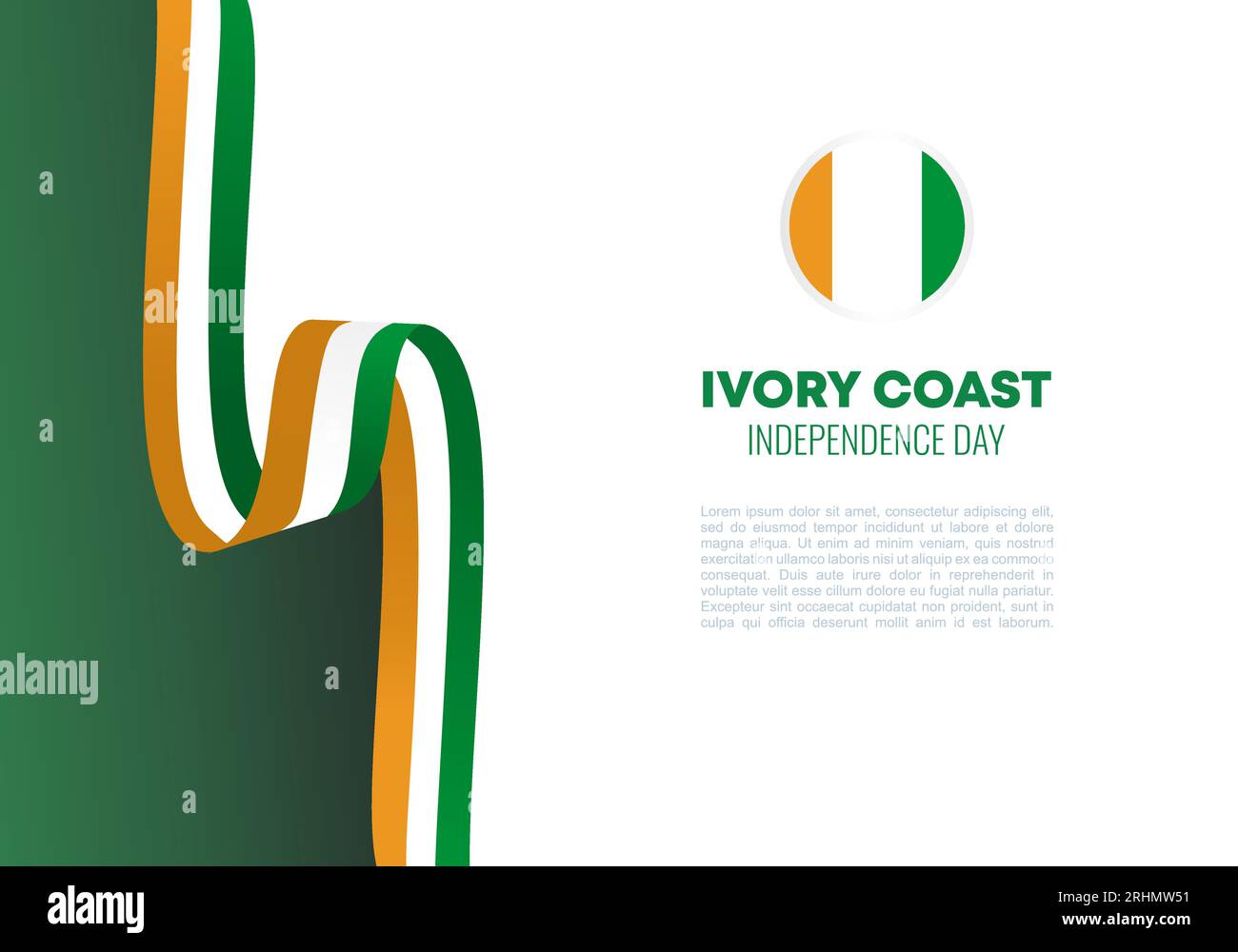 Ivory Coast Independence day background banner for national celebration ...