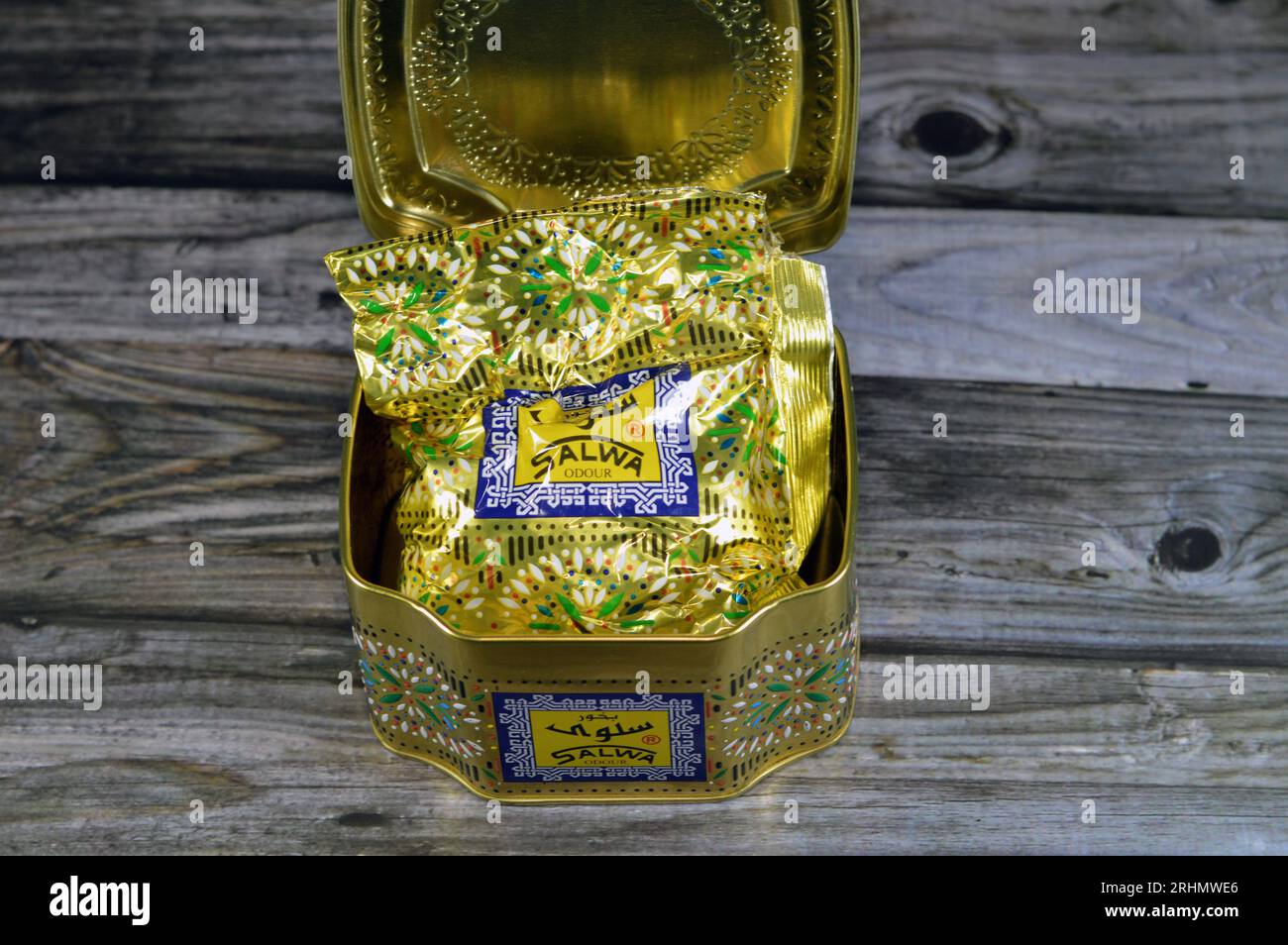 Giza, Egypt, August 12 2023: Salwa odour Bukhor for Electric Bakhoor ...