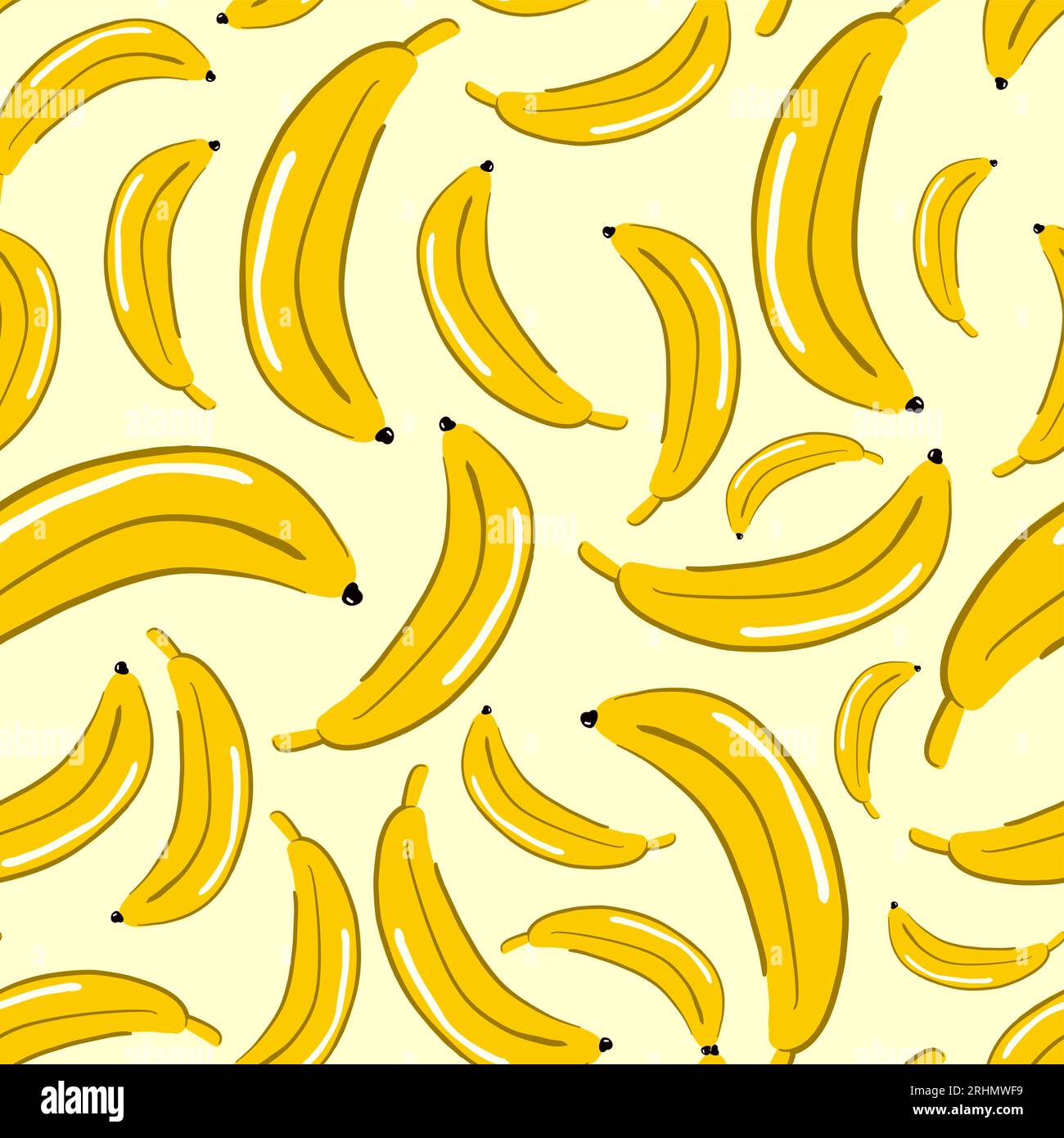 Hand drawn bananas seamless pattern made in cute style isolated on ...