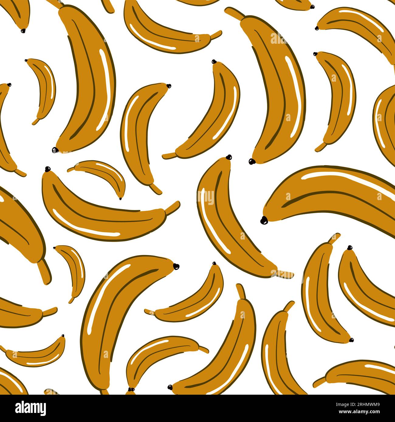Hand drawn bananas seamless pattern made in cute style isolated on ...