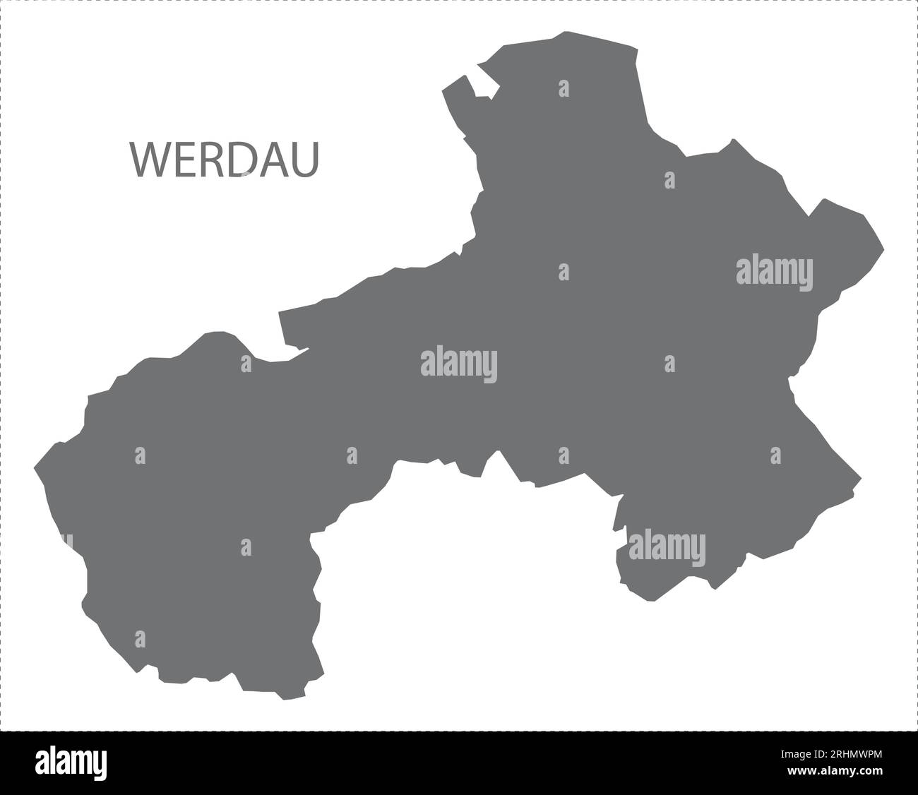 Werdau German city map grey illustration silhouette shape Stock Vector ...