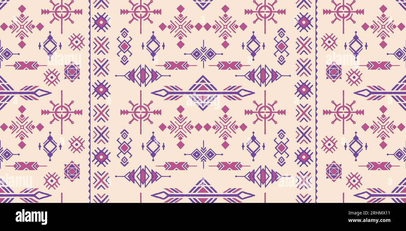 Set of hand drawn seamless patterned patterns in ethnic tribal style ...