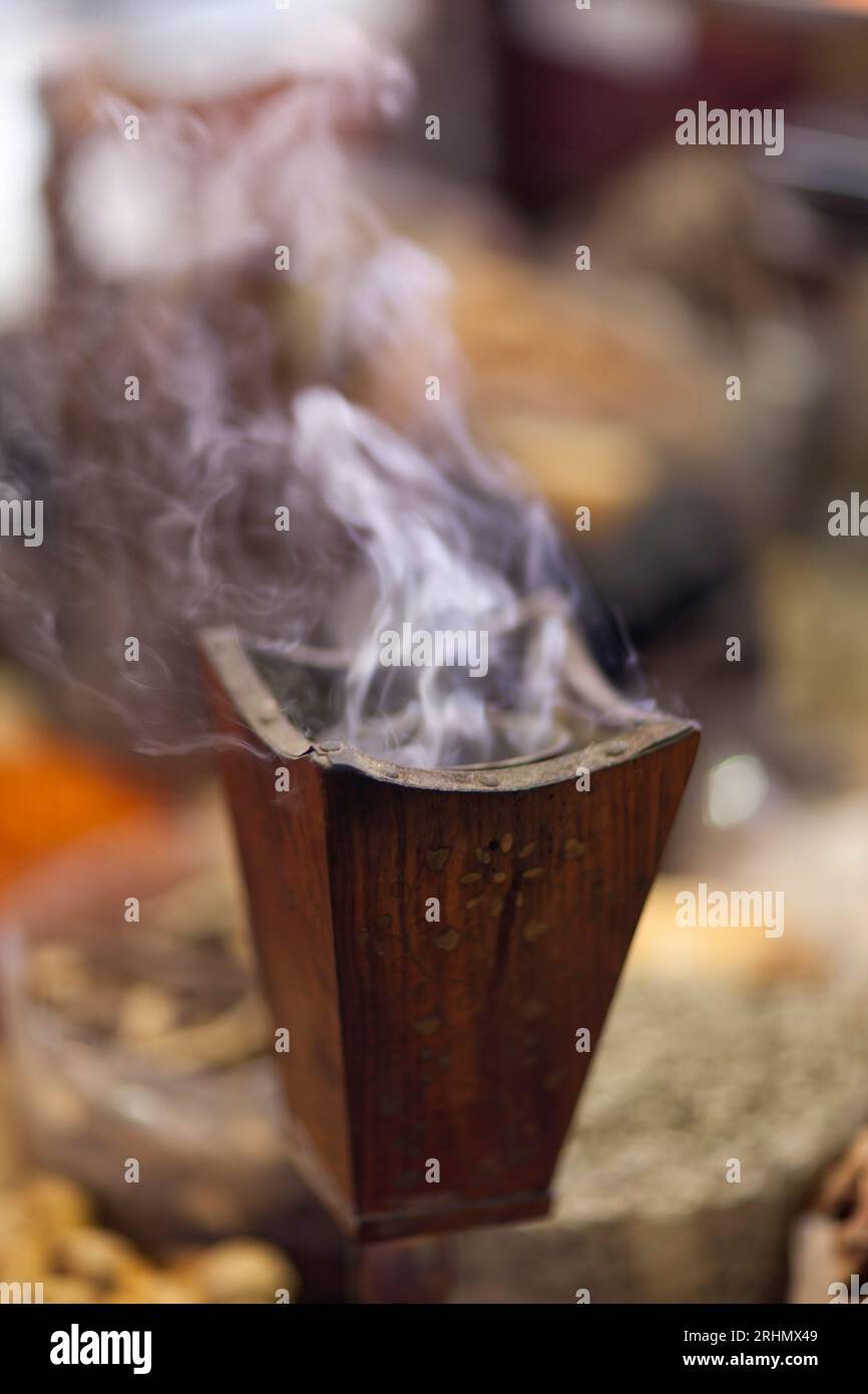 United Arab Emirates, Dubai, the spice souq in Deira, incense burner ...