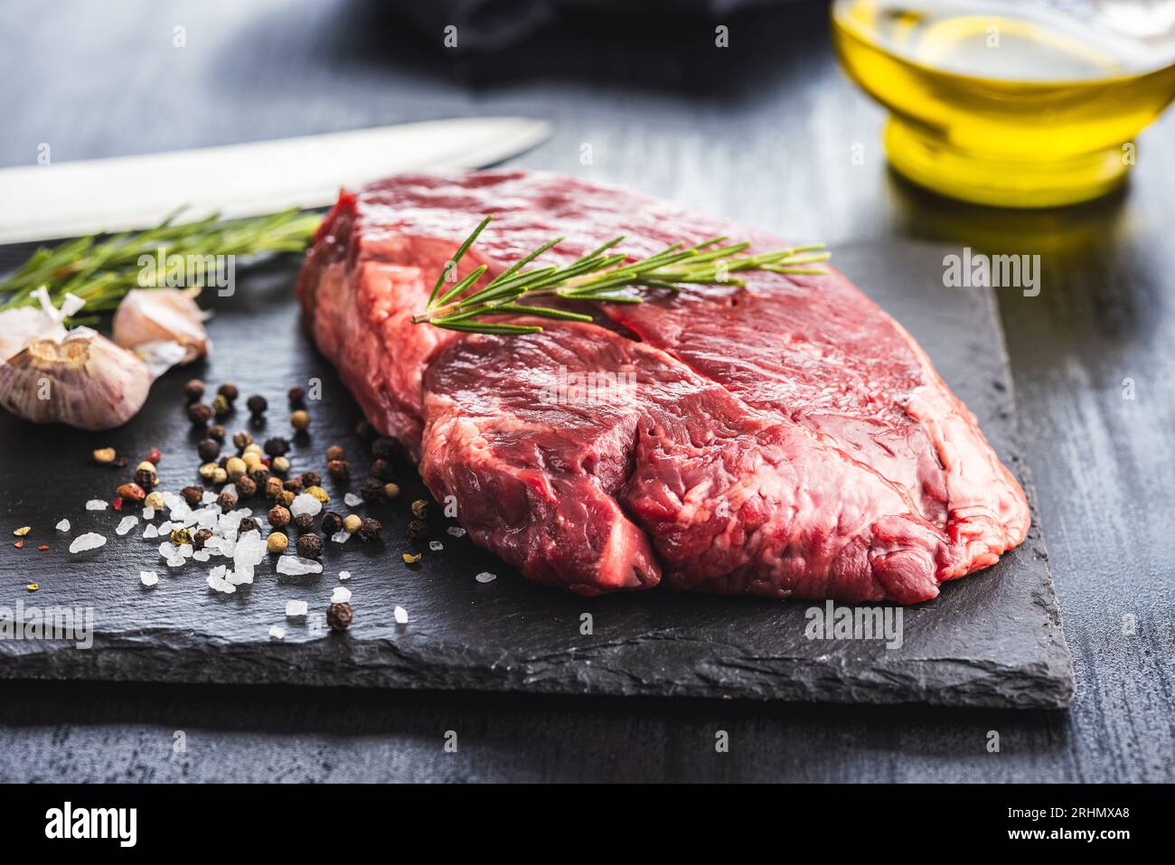 Raw fillet steak beef meat on the cutting board Stock Photo - Alamy