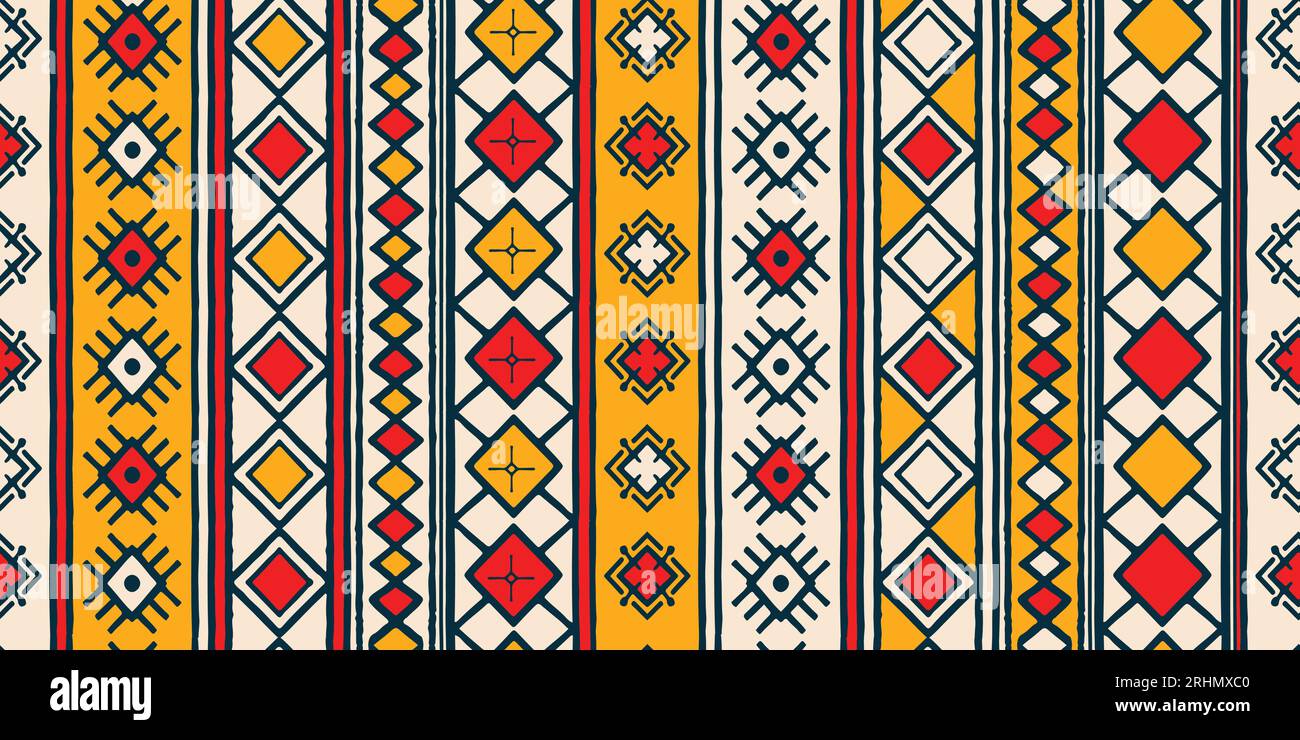 Set of hand drawn seamless patterned patterns on ethnic themes. Good ...