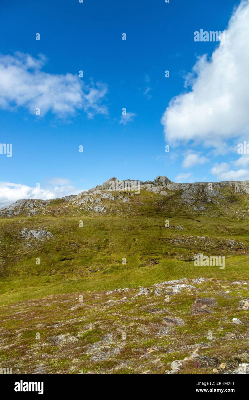 Looking towards the rocky summit of the Corbett Sgorr na Dìollaid in ...