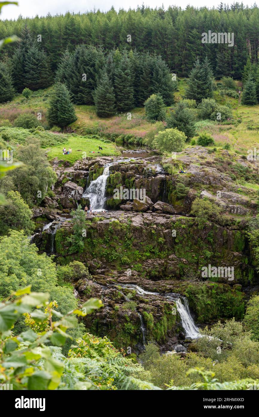 The River Endrick at Loup of Fintry waterfalls near Fintry, Scotland ...