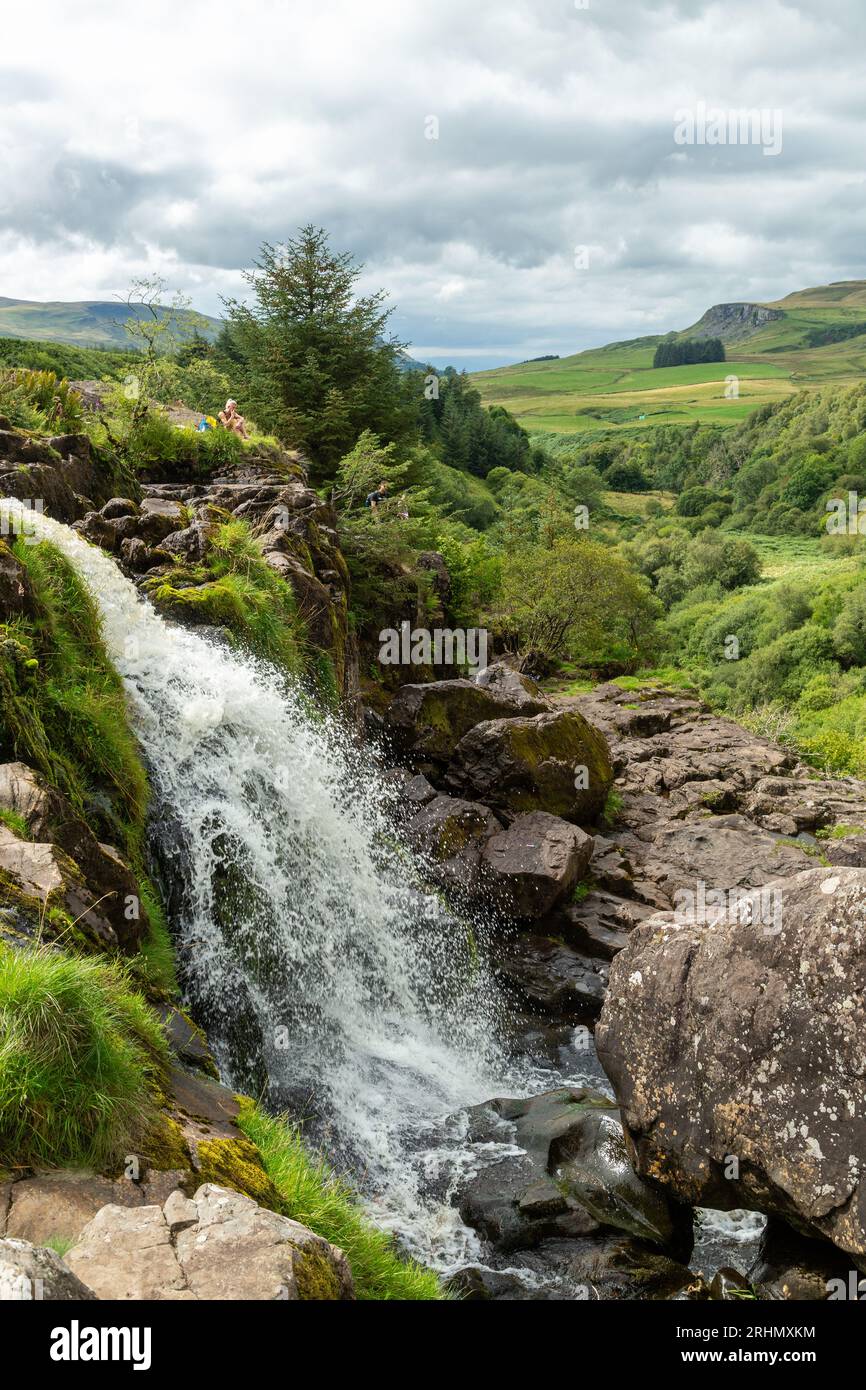 The River Endrick at Loup of Fintry waterfalls near Fintry, Scotland ...