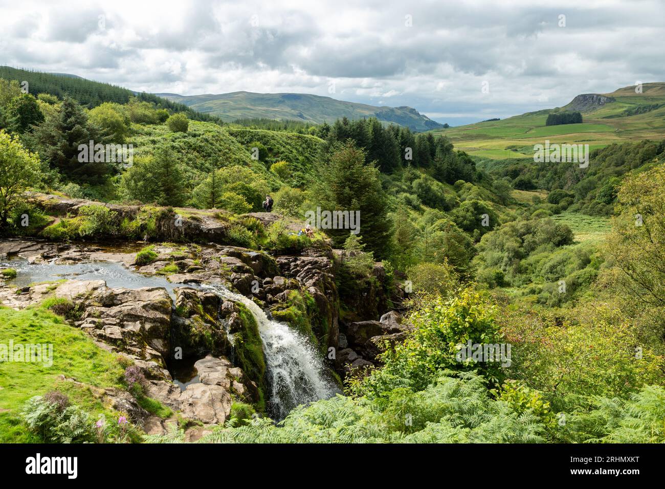 The River Endrick at Loup of Fintry waterfalls near Fintry, Scotland ...