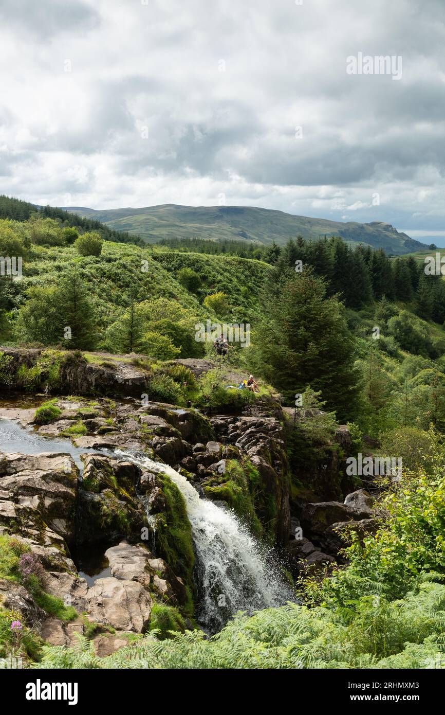 The River Endrick at Loup of Fintry waterfalls near Fintry, Scotland ...