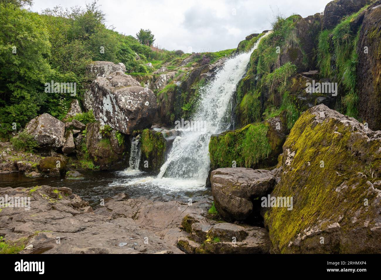 The River Endrick at Loup of Fintry waterfalls near Fintry, Scotland ...
