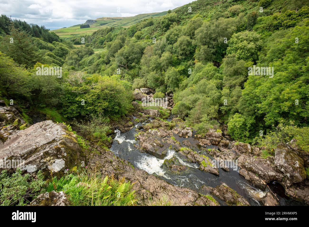 The River Endrick at Loup of Fintry waterfalls near Fintry, Scotland ...