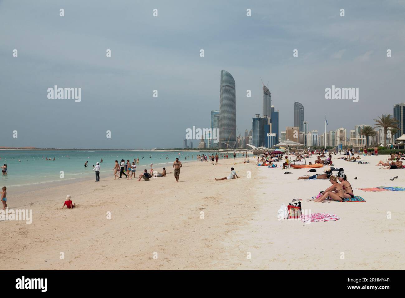 United Arab Emirates, Abu Dhabi, the corniche beach park and city ...