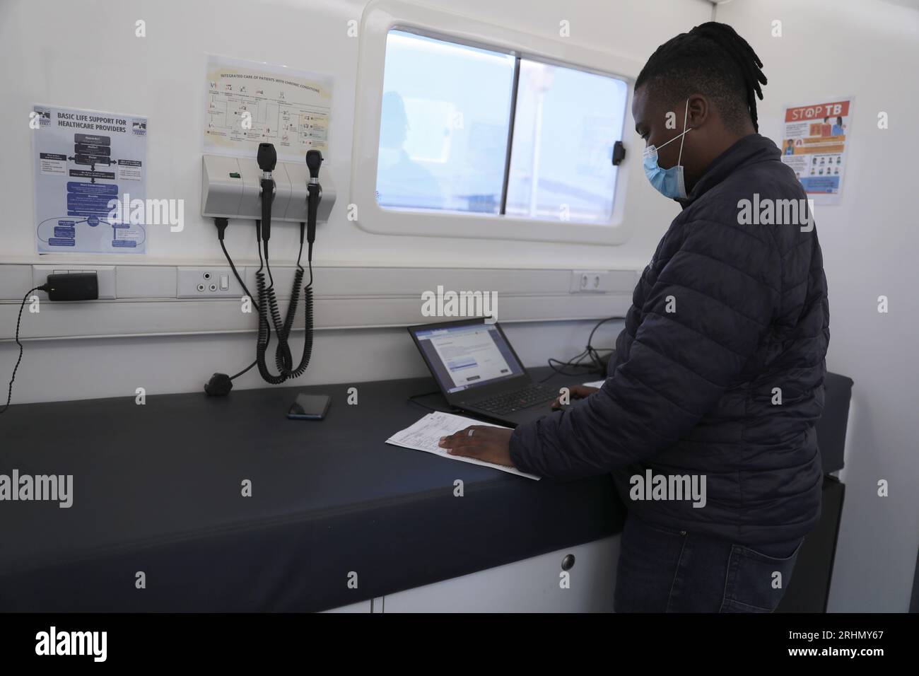 Cape Town, South Africa. 10th Aug, 2023. A nurse works on a medical bus ...