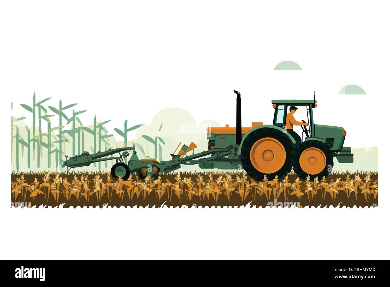Flat rice field Stock Vector Images - Alamy