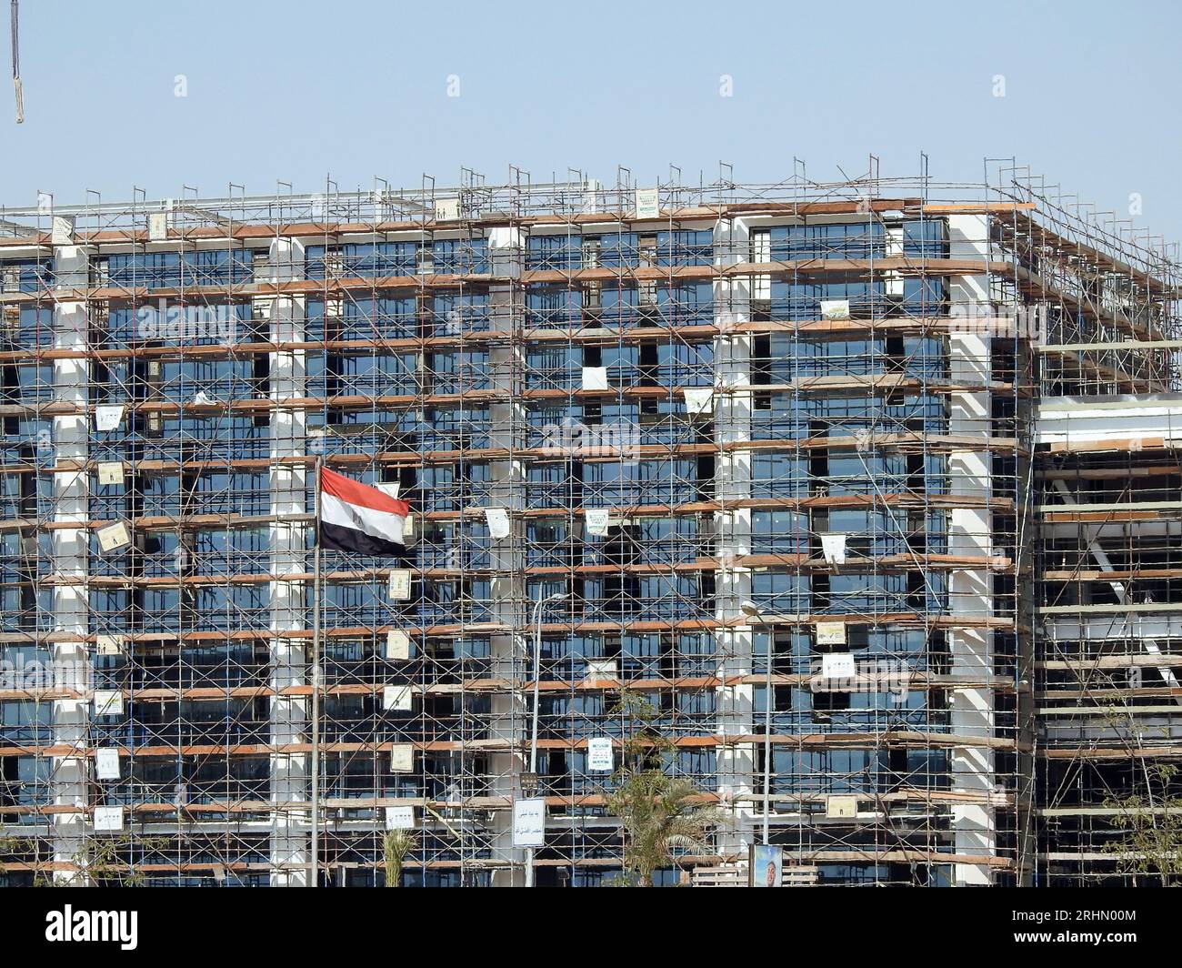 Cairo, Egypt, July 21 2023: A construction site of a new industrial ...