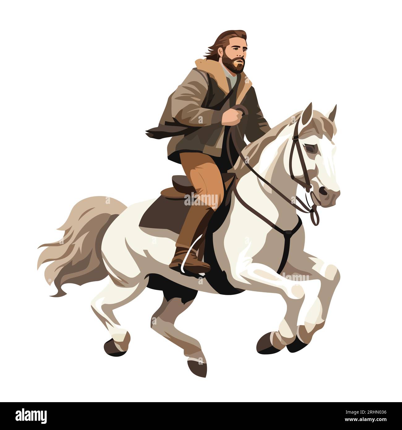 Man riding horse Stock Vector Images - Alamy