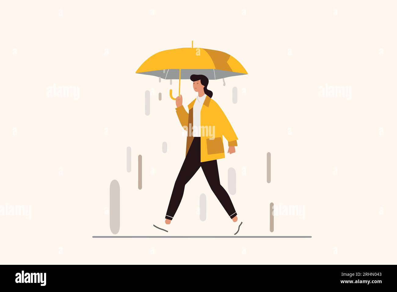 Boy walking in rain Stock Vector Images - Alamy