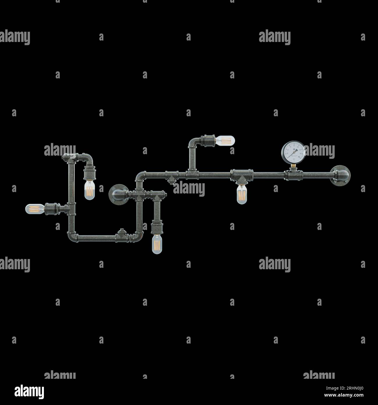 3 d render of a wire with a light bulb. high resolution photo Stock Photo - Alamy