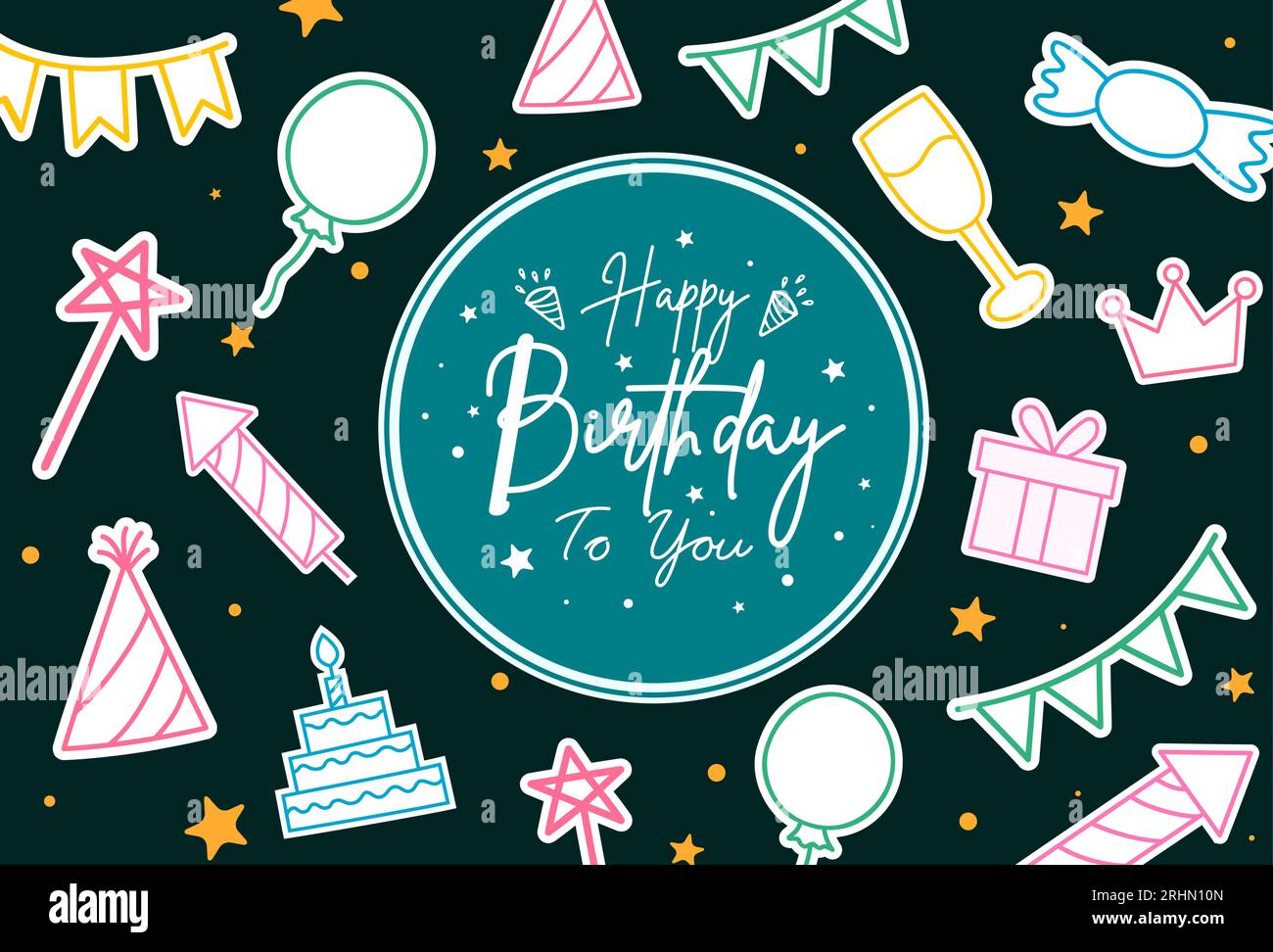 Happy birthday text vector template design. Birthday font, lettering ...