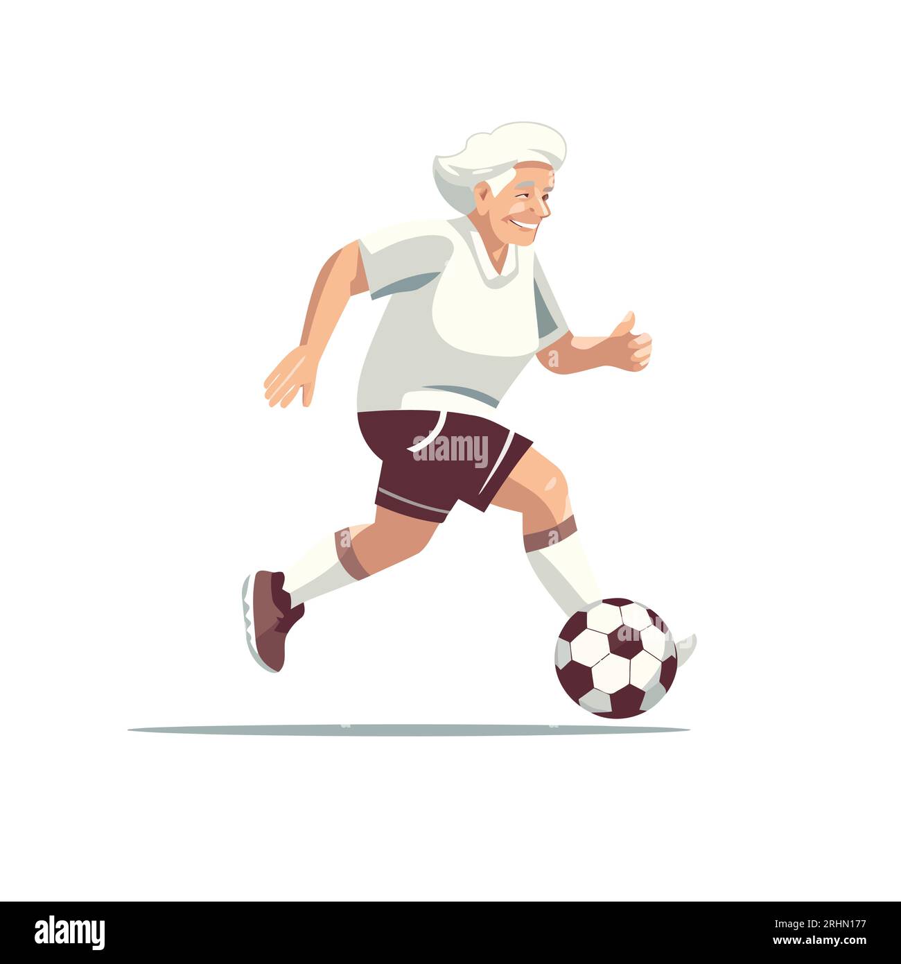 Old woman playing soccer Cut Out Stock Images & Pictures - Alamy