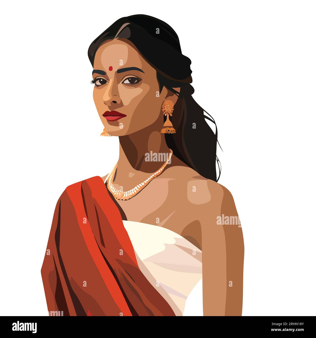 Indian Woman Vector Flat Minimalistic Isolated Stock Vector Image And Art