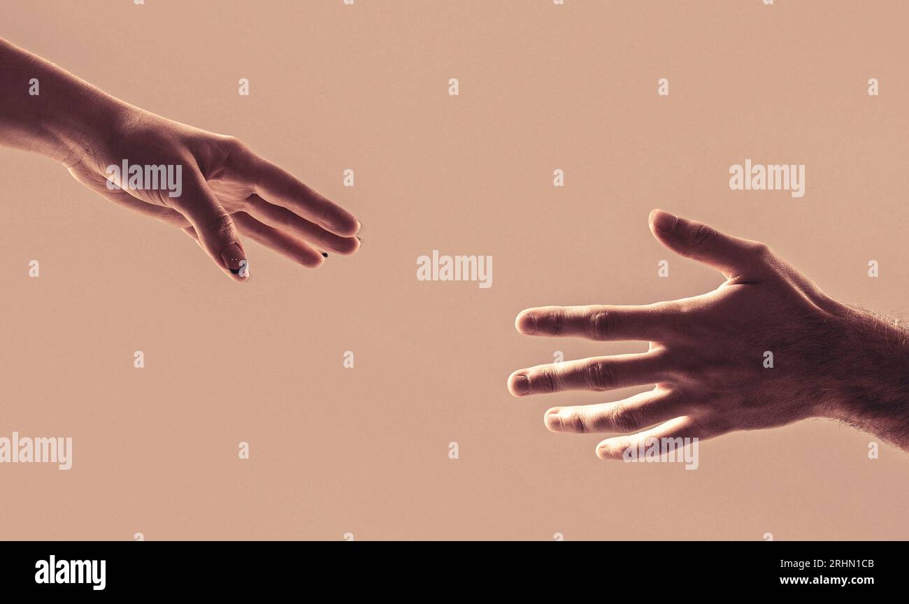 Closeup help hand. Two hands, helping arm of a friend, teamwork ...