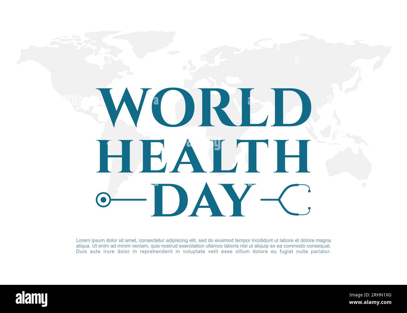World health day background banner poster with world map on white ...