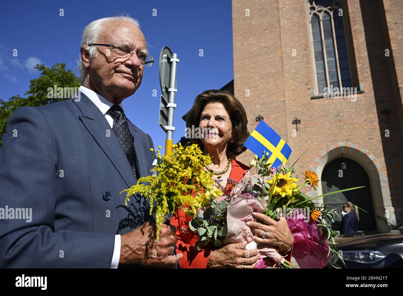 Falun, Sweden. 17th Aug, 2023. King Carl XVI Gustaf and Queen Silvia ...