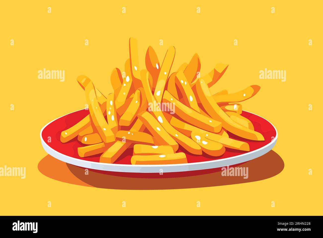 French fries on paper plate Stock Vector Images - Alamy