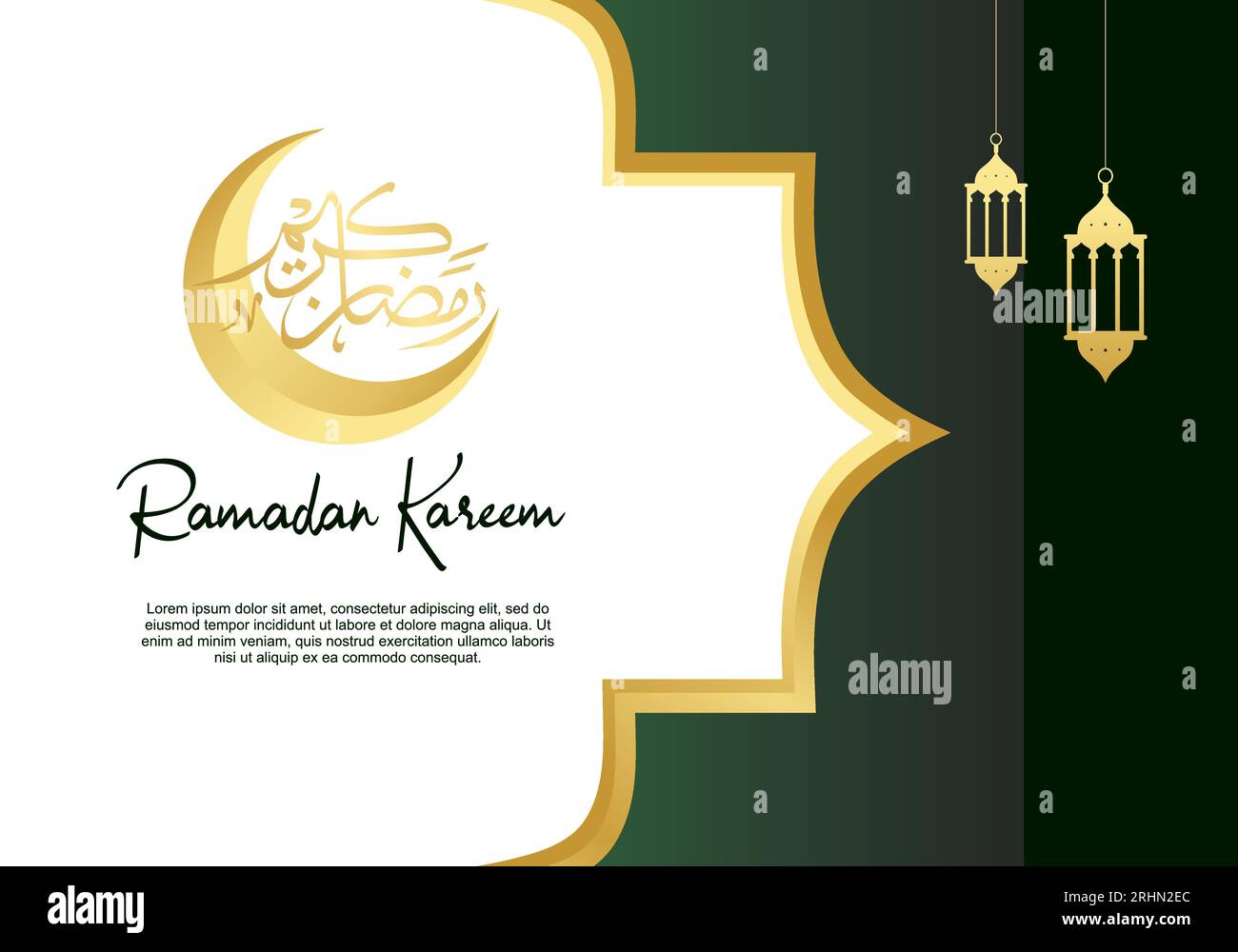 Ramadan kareem greeting card background with islamic calligraphy, moon ...